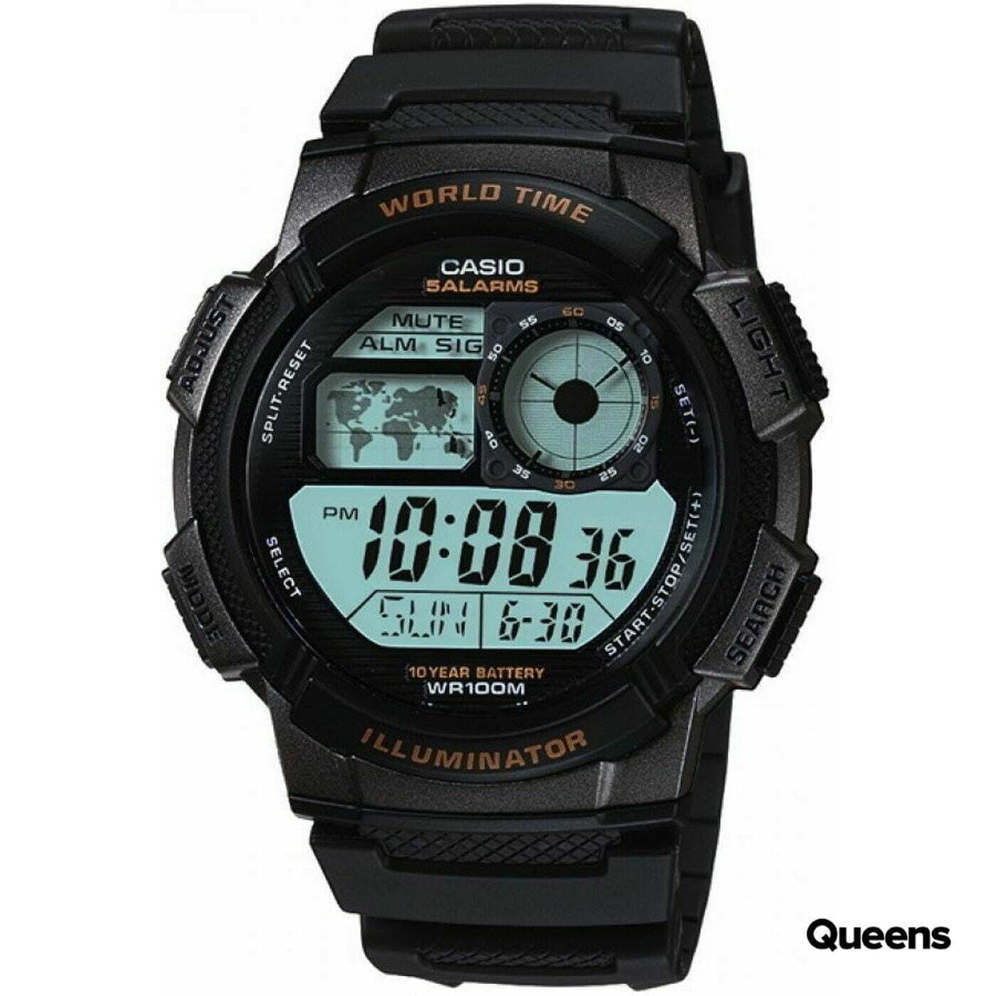 Watch CASIO World Time Digital Watch with Illuminator, 10 Year Battery ...